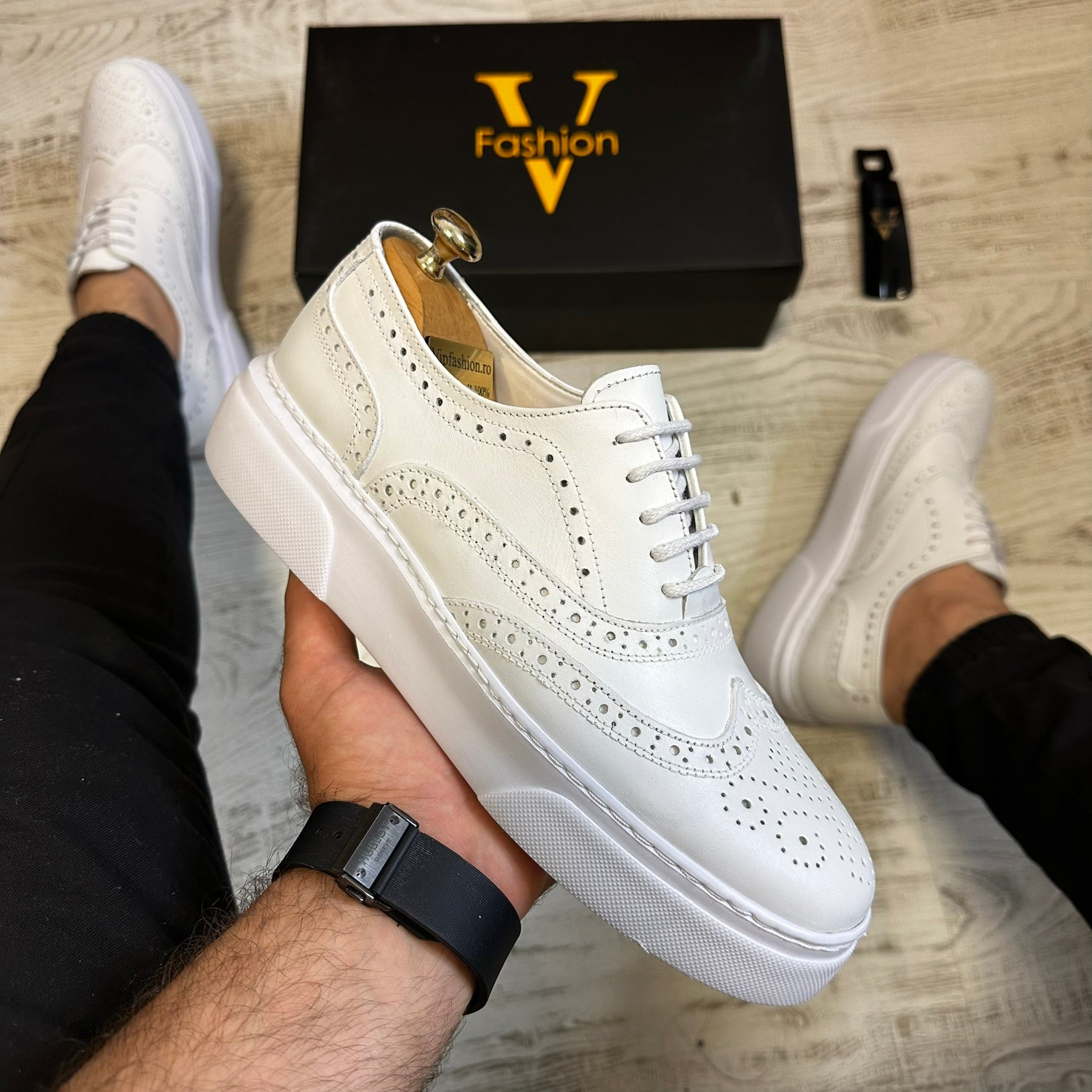 Mocasini barbati, Albi usori si confortabil, Pantofi De Vara , Piele N ...